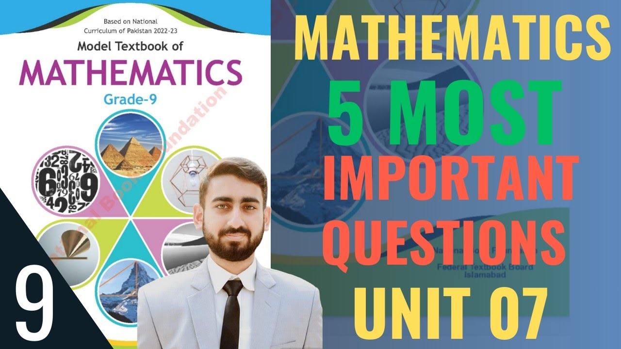9th Class Math Unit 7 | 05 Most Important Questions | Federal Board ...