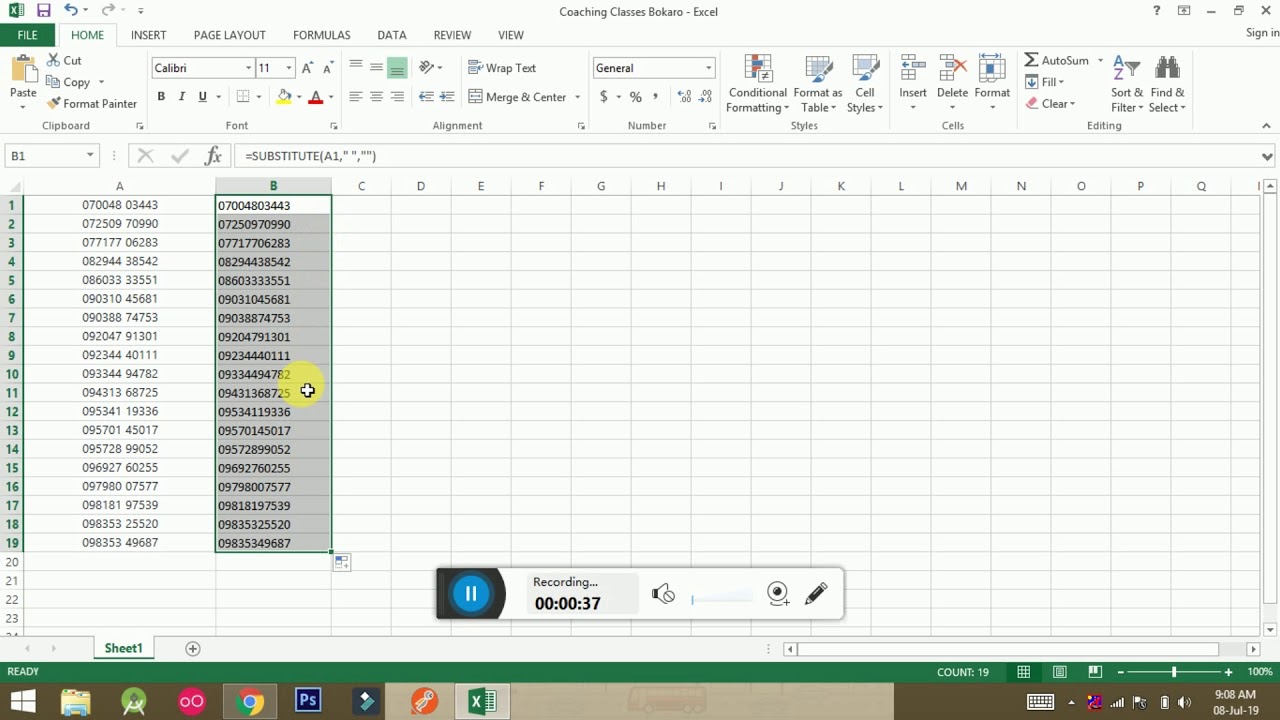 Remove Space From Mobile Number In Excel YouTube Remove Space From Mobile Number In Excel YouTube