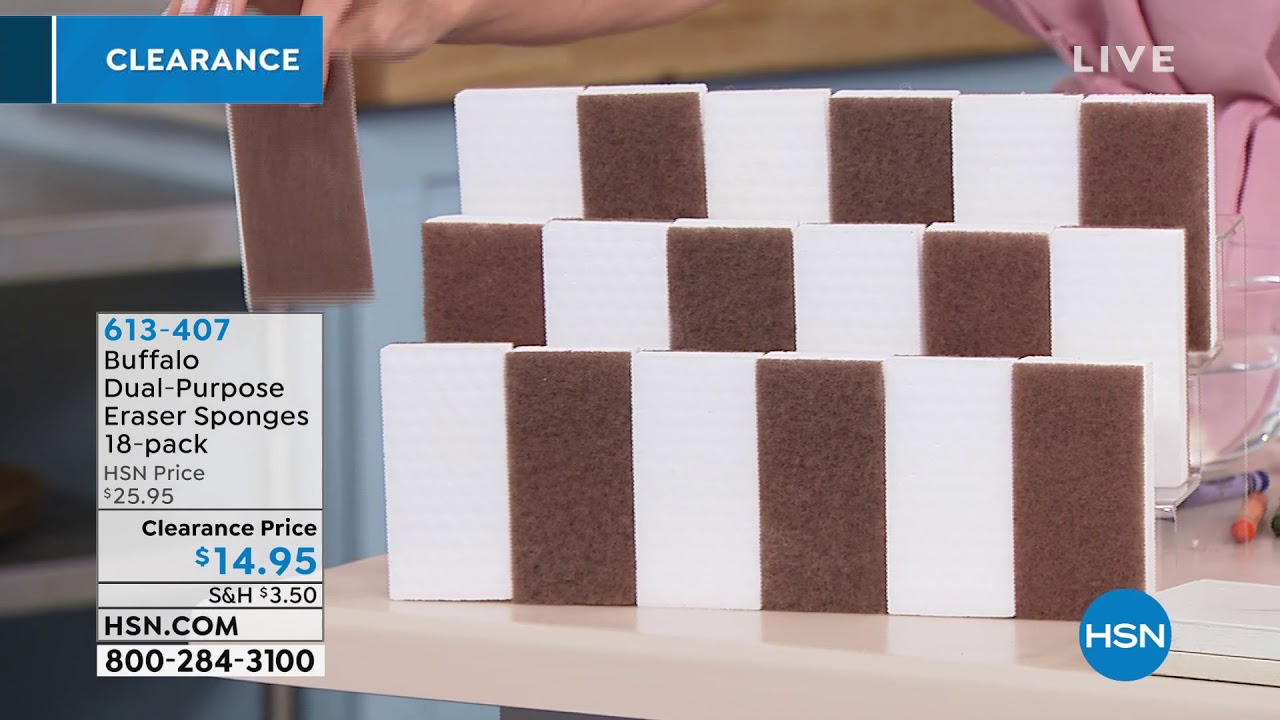Buffalo DualPurpose Eraser Sponges 18pack - YouTube