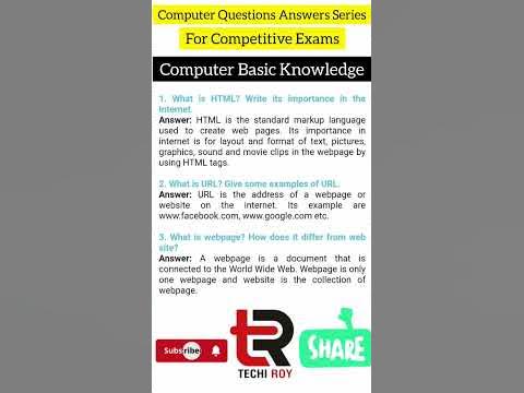 Computer Questions Answers | Computer Basic Knowledge | Computer Fundamental Skills |#techiroy ...