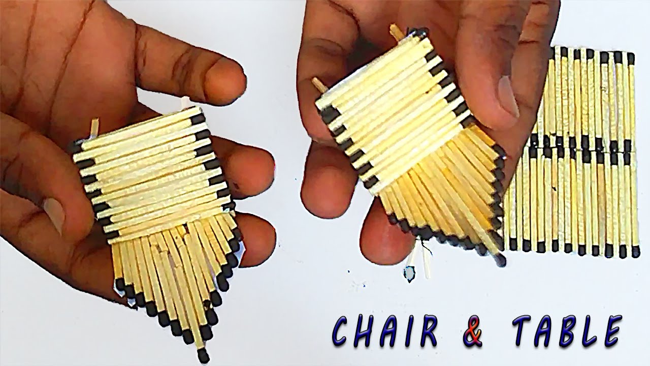 Match Stick Crafts | Miniature Chair And Table Making Using For Match ...