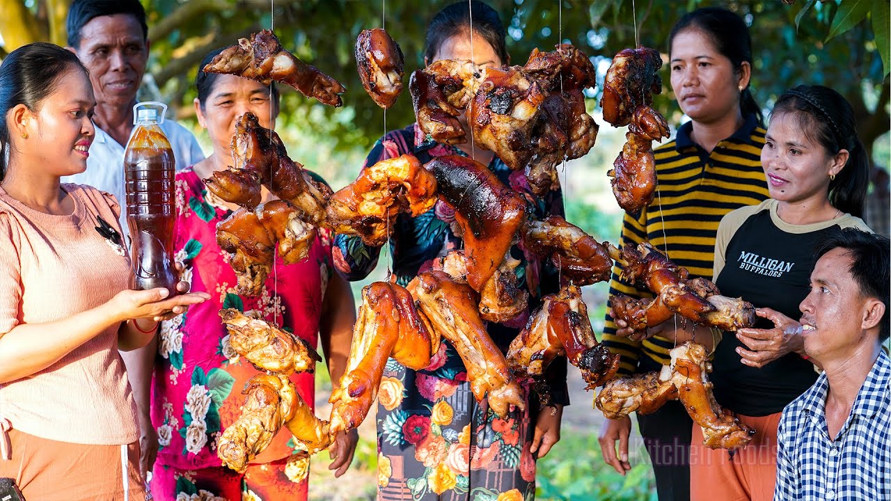 Cooking Biggest Pig Leg Honey Bee Recipe | Village Food & Donation ...