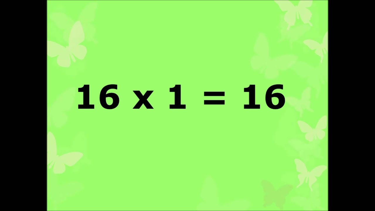 Multiplication table of Number 16 or Learn 16 table or 16 table in easy ...