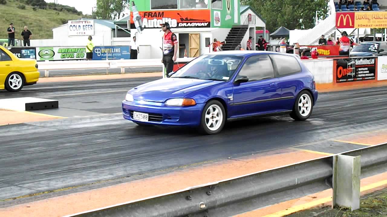 Honda Civic EG6 Drag 1/4 Mile 13.6 NA - YouTube