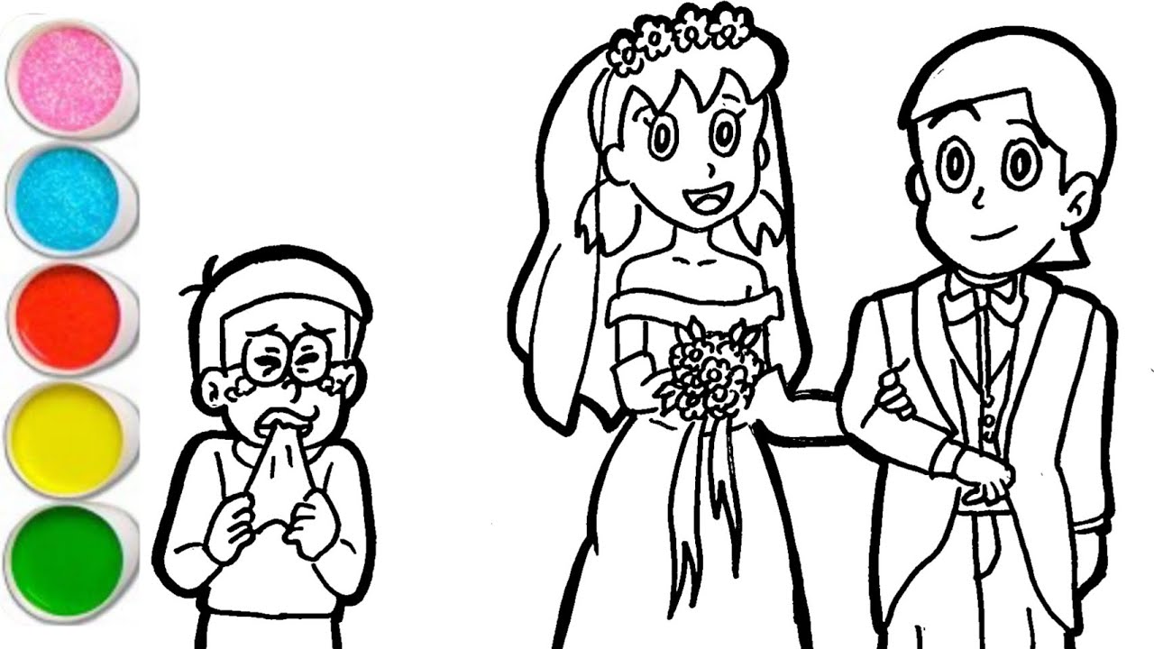 💔😭 How to draw nobita shizuka and Dekisugi from doremon | step by step ...