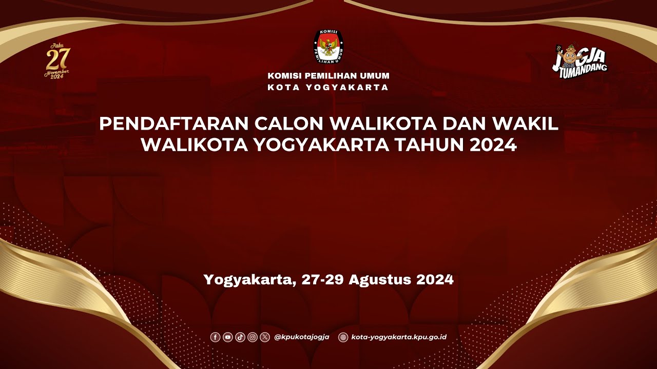 🔴 LIVE : PENDAFTARAN CALON WALIKOTA DAN WAKIL WALIKOTA KOTA YOGYAKARTA ...