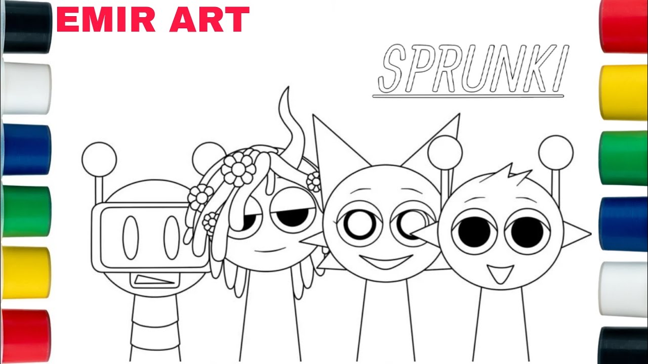 Incredibox Sprunki New coloring Pages /How to color sprunki - YouTube