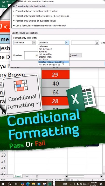 Excel Wizards Reveal Conditional Formatting Secrets (Pass/Fail) - YouTube