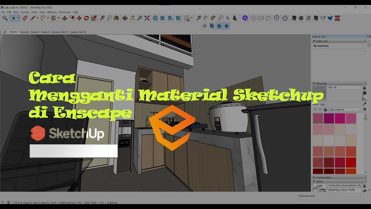 Cara Mengganti Material Sketchup di Enscape - YouTube