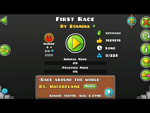 Fire gauntlet в Geometry Dash! First race. - YouTube