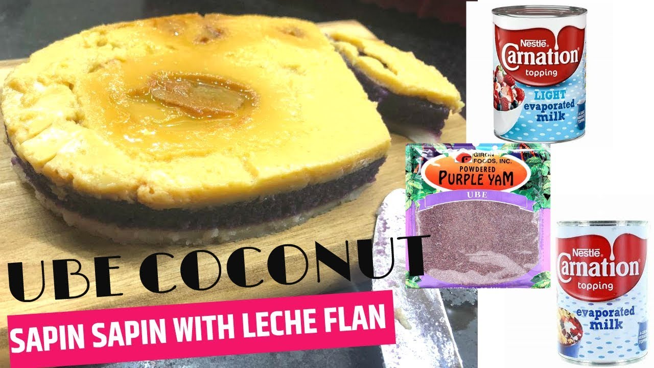 Ube Coconut Sapin Sapin Leche Flan Recipe Filipino Dessert Glutinous ...