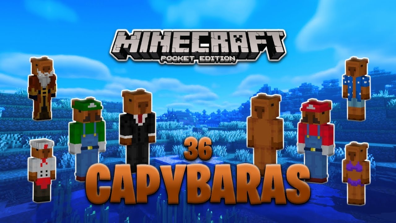 36 !!CAPYBARAS!! , Pack de Skins de Capybara para Minecraft Pe 1.19 ...