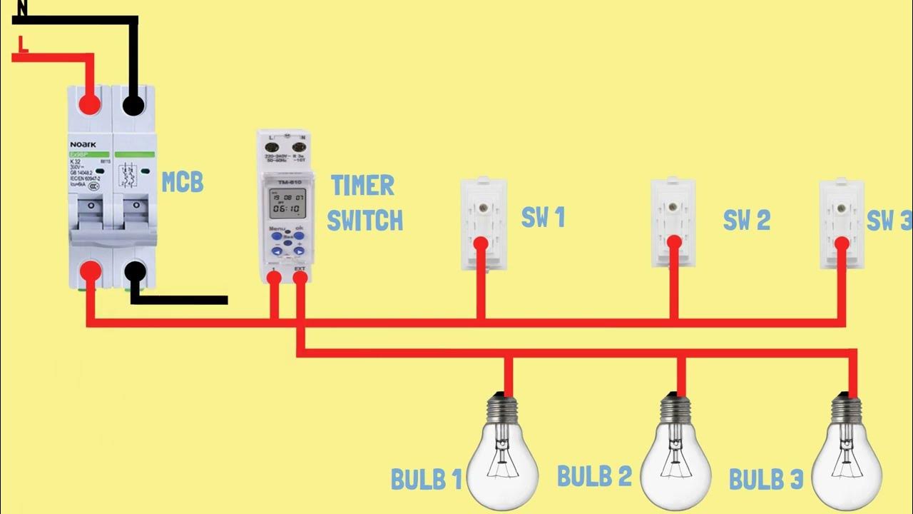 Digital Timer Switch Connection/wiring diagram - YouTube