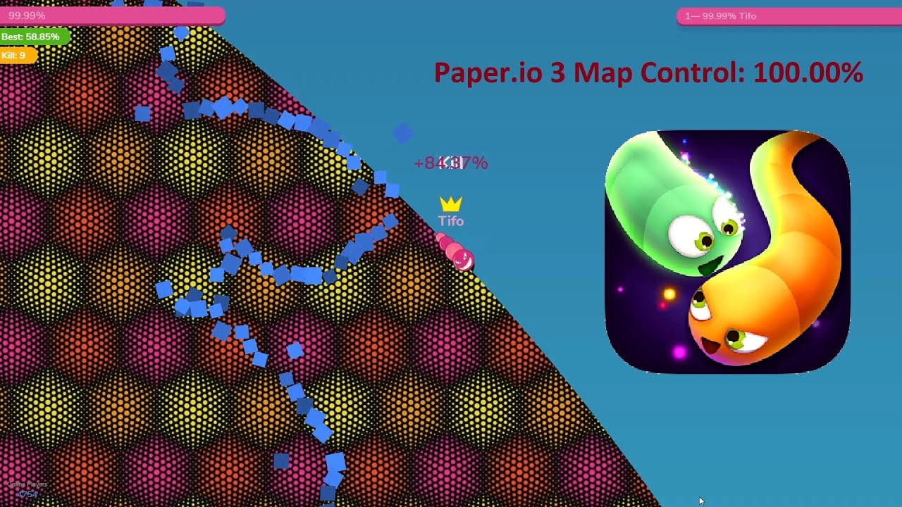 Paper.io 3 Map Control: 100.00% - YouTube