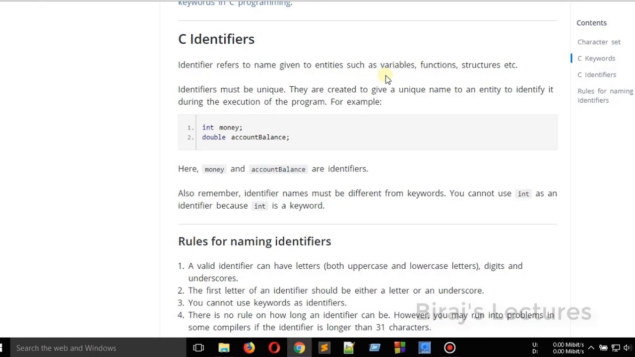 01. Keyword or Reserve Word and Identifiers - YouTube