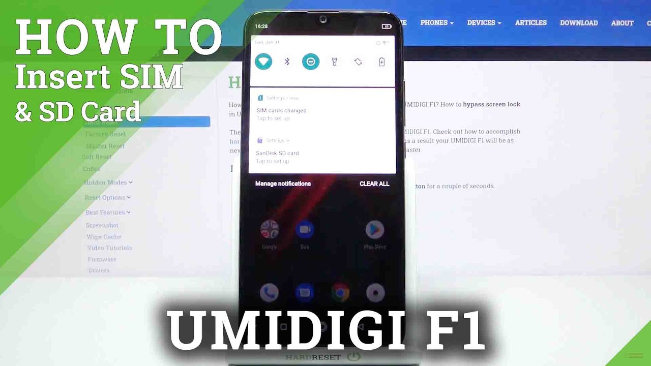 How to Insert SIM and Micro SD to UMIDIGI F1 – Card Slots - YouTube