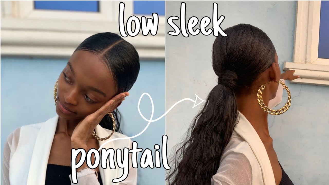 Sleek Low Ponytail Middle Part | How to | Watch me attempt to make my ...