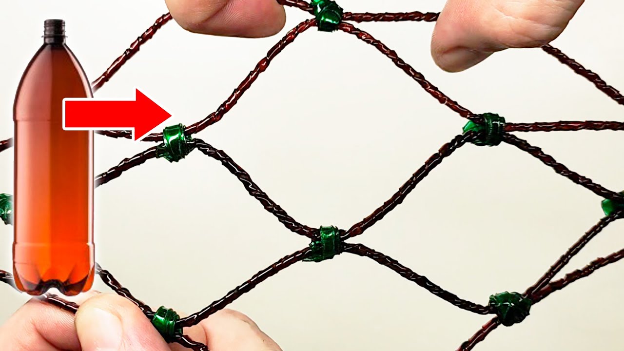 DIY net for garden and birds from plastic bottles / Make net for garden ...