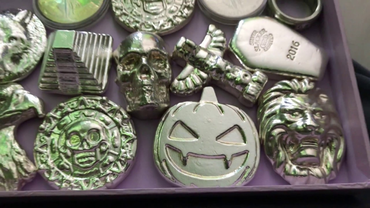 *43* 5oz SILVER WOLF & AZTEC PYRAMID YEAGER’S POURED SILVER NEW BARS ...