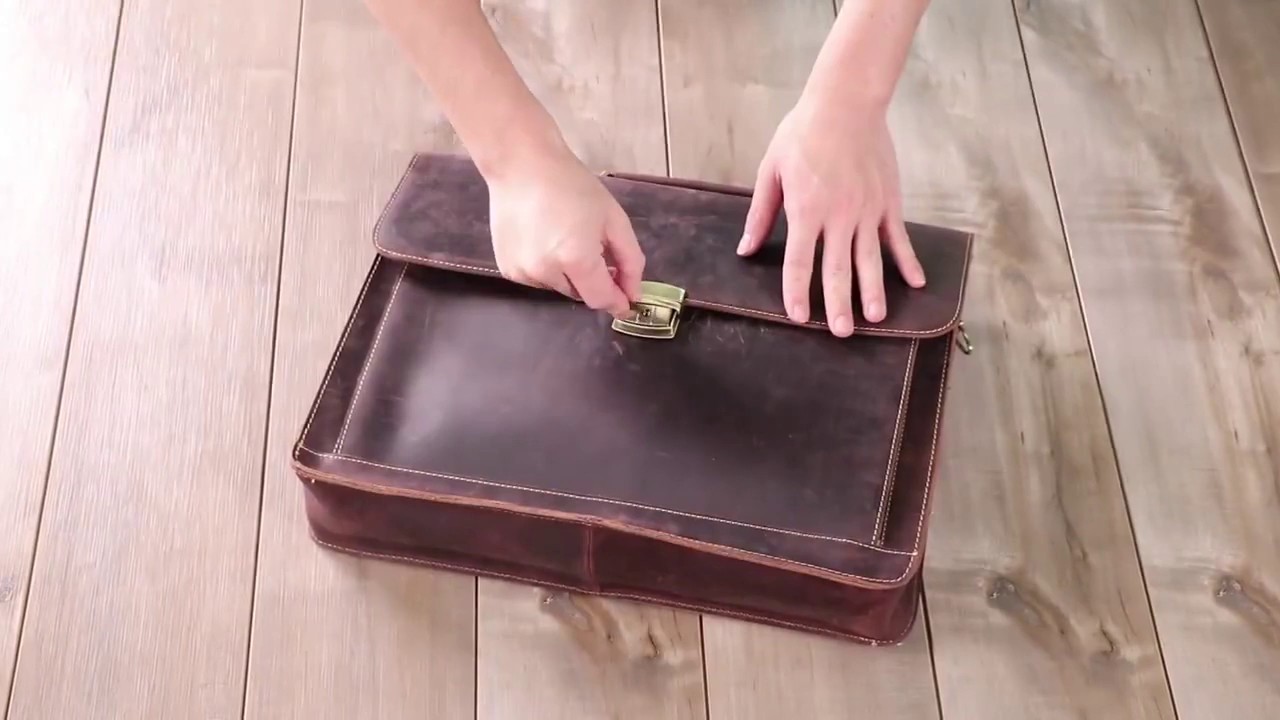 Business Satchel Briefcase for Laptop 15” -- Woosir - YouTube