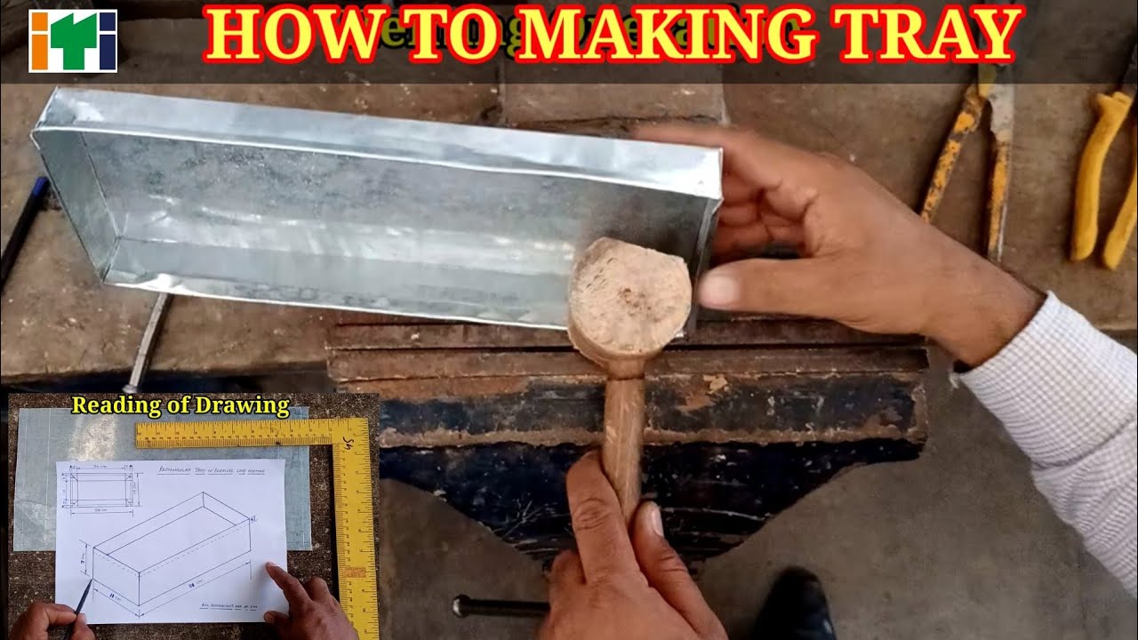 How To Making Tray// शीट मेटल की आसान तरीके से ट्रे बनाएं। - YouTube