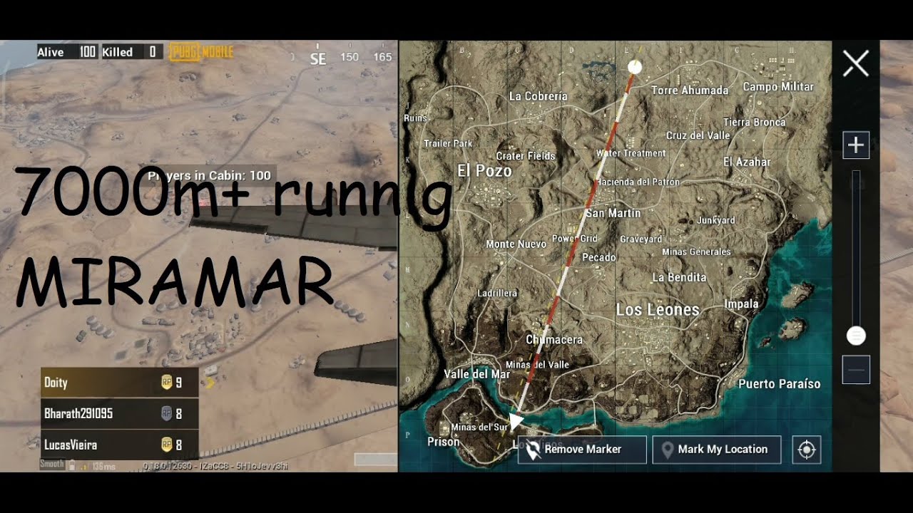 PUBG full map running (MIRAMAR). 7500m+ distance covered. - YouTube