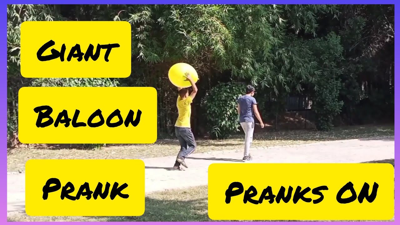 popping giant balloon prank - YouTube