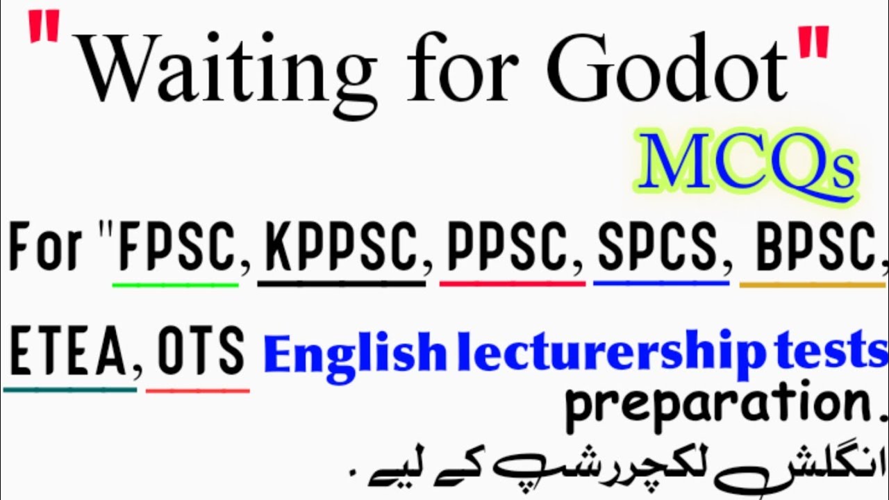 Waiting for Godot by shakespeare MCQs #SS_English_test_MCQs #English ...