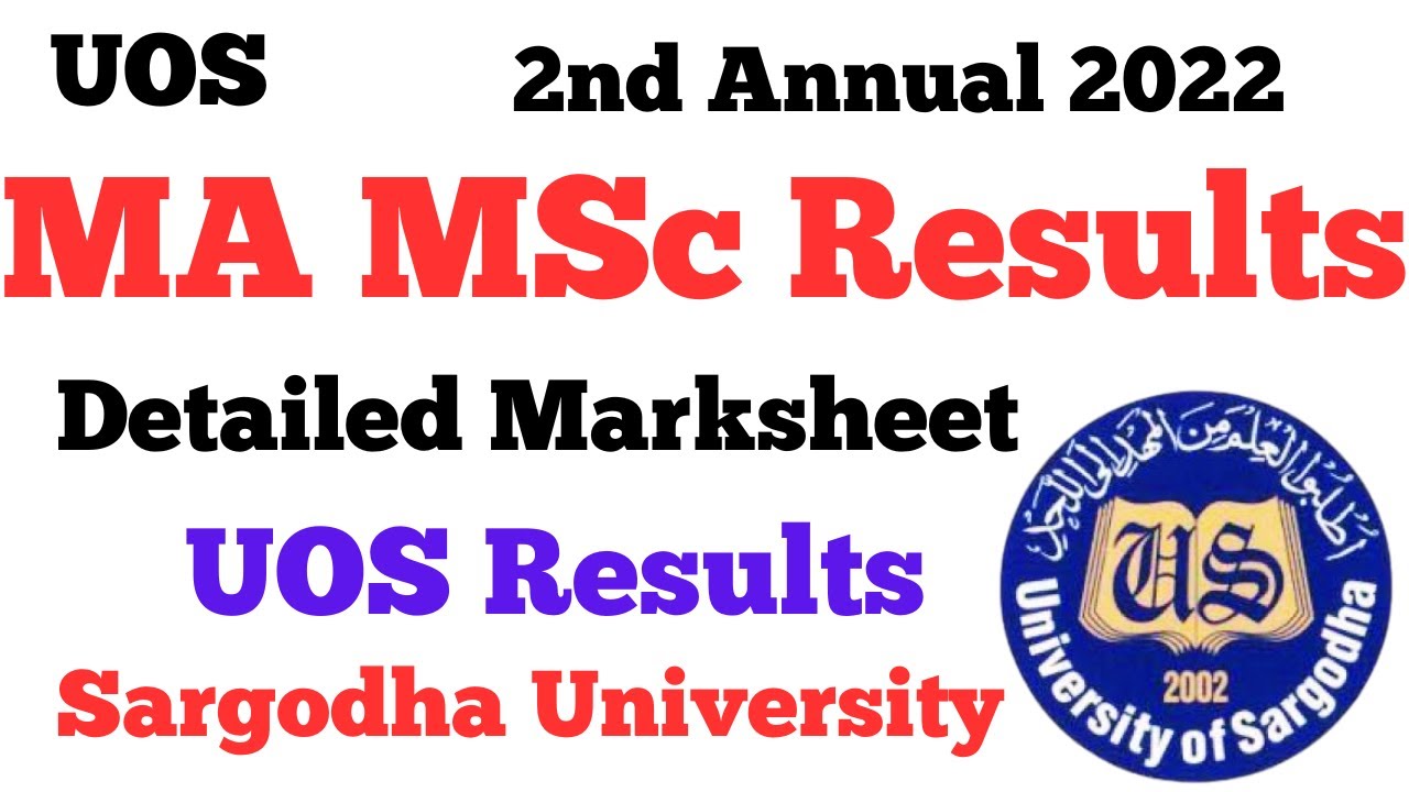 MA MSc 2nd Annual 2022 Results Detailed Marksheet Sargodha University ...