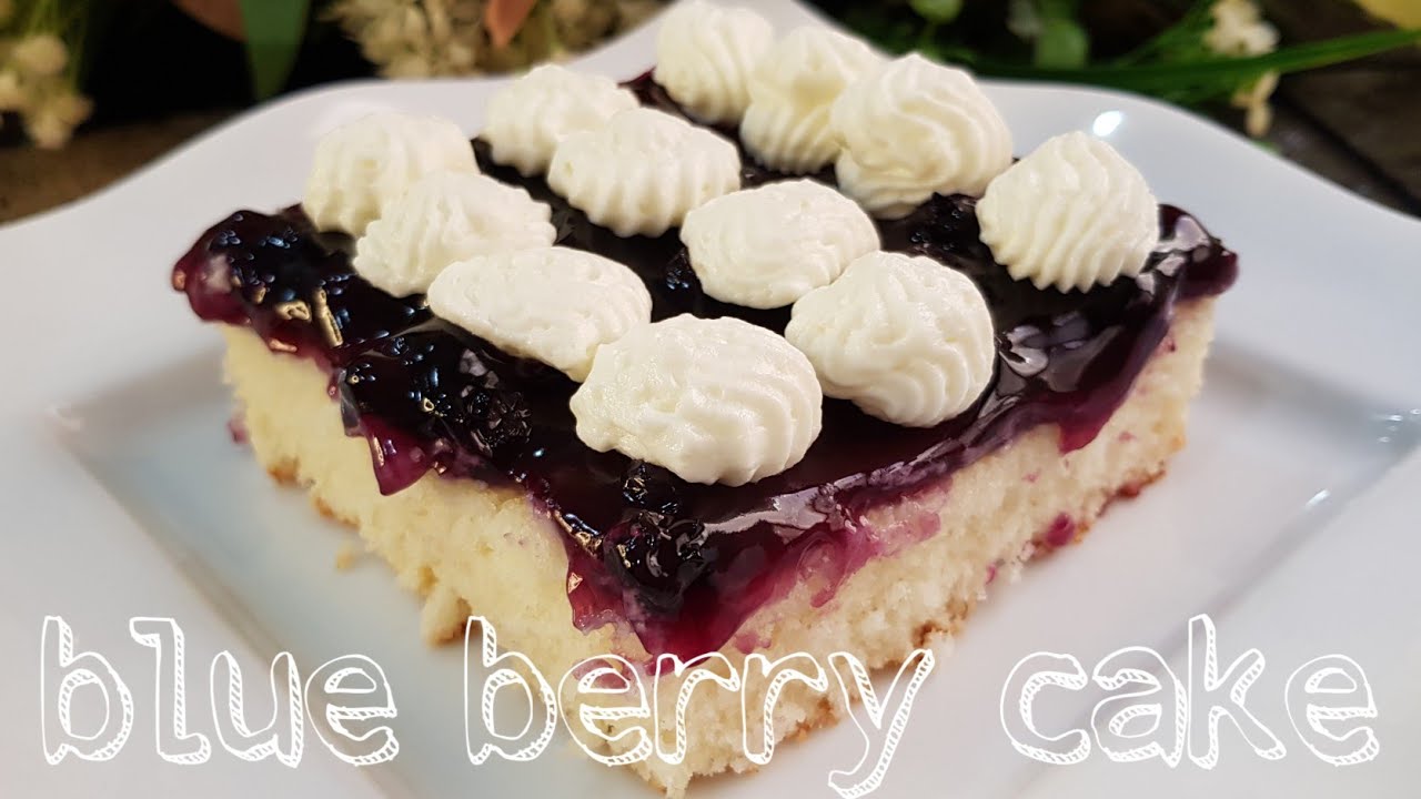 كيكة البلو بيري بأسهل طريقة طعم تحفة 👌💜كيكة التوت البري الازرقblueberry Cake Youtube