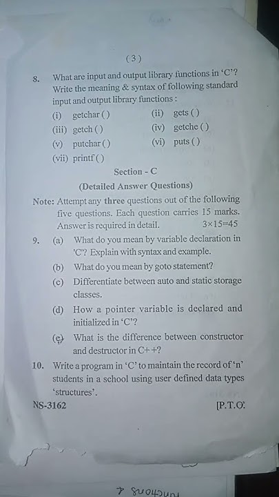 c language question paper. #clanguage #coding #coder - YouTube