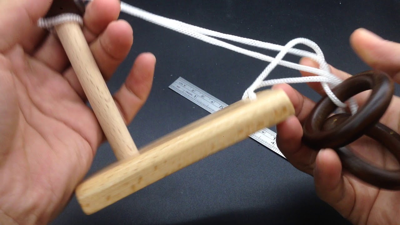T010 / wooden rope puzzle toy / loop puzzle toy / yongchaofeng@hotmail ...