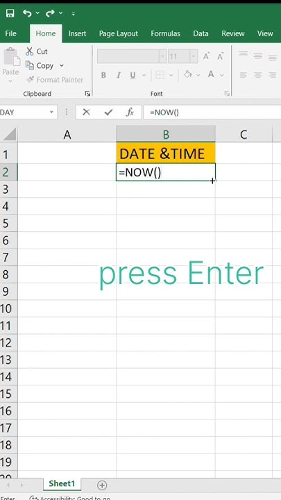 How to get date and time by function in Ms Excel #shorts #shortvideo #viral #viralsongs #msexcel ...