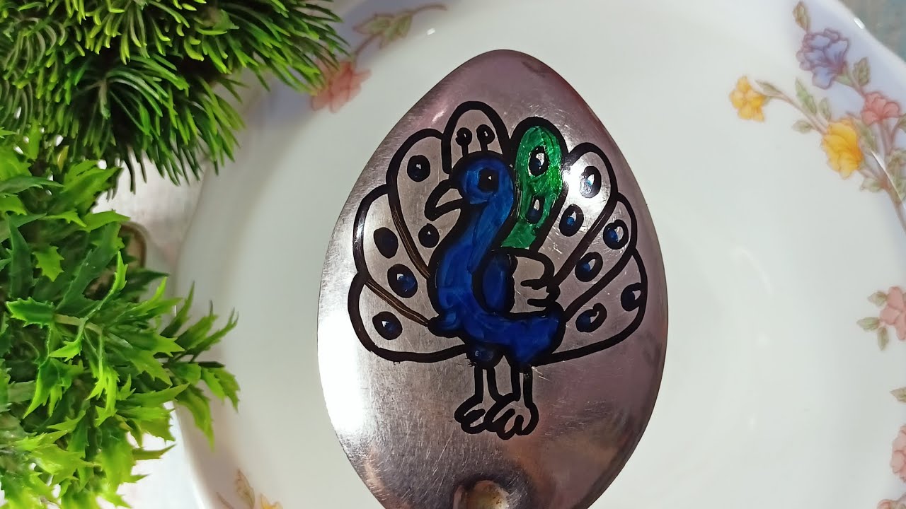 Beautiful peacock drawing with floating pens | Floating pens art - YouTube