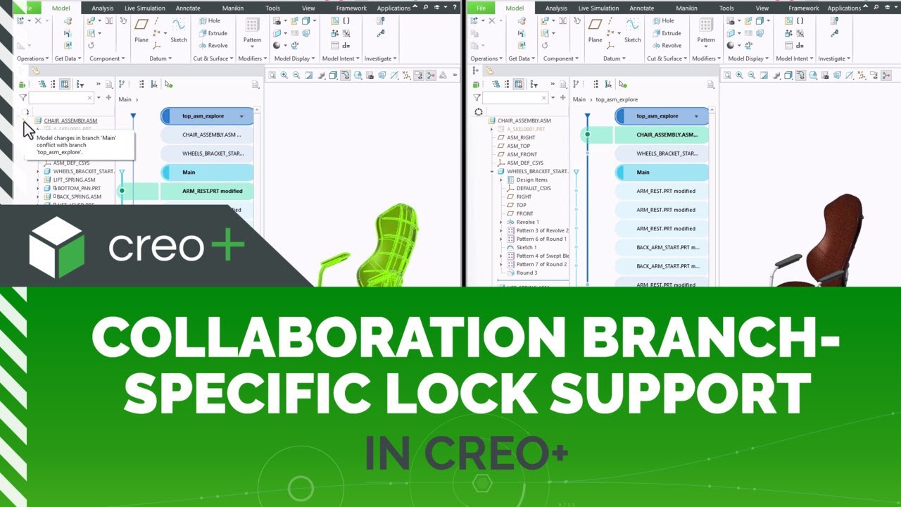Creo+ Collaboration Branch-specific Lock Support - YouTube