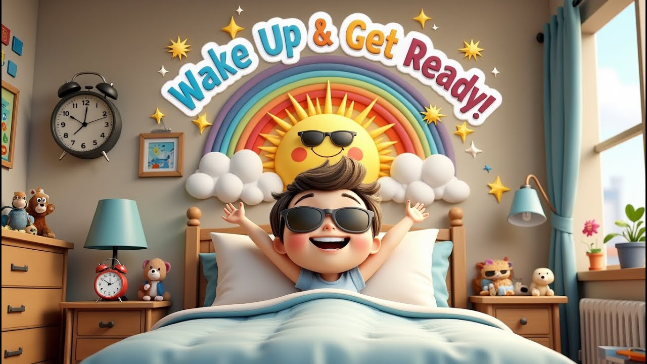 Fun Morning Routine Song for Kids | 3D Cartoon Animation | Wake Up ...