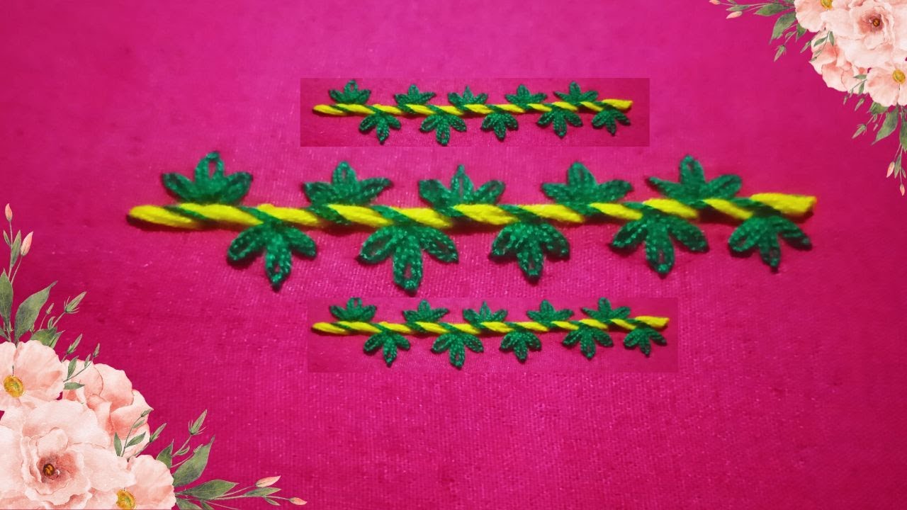 Unique hand embroidery designs. All over embroidery border and side ...
