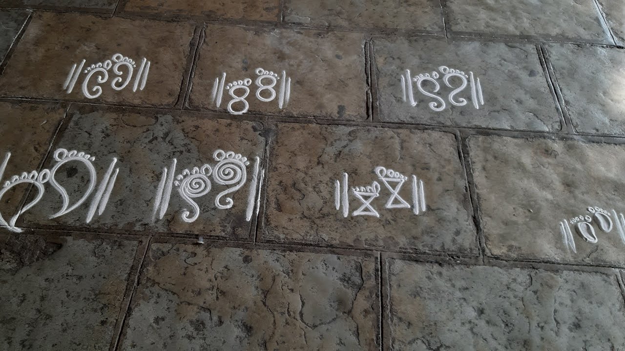 Lakshmi che paval | how to make lakshmi paval in rangoli | creative ...