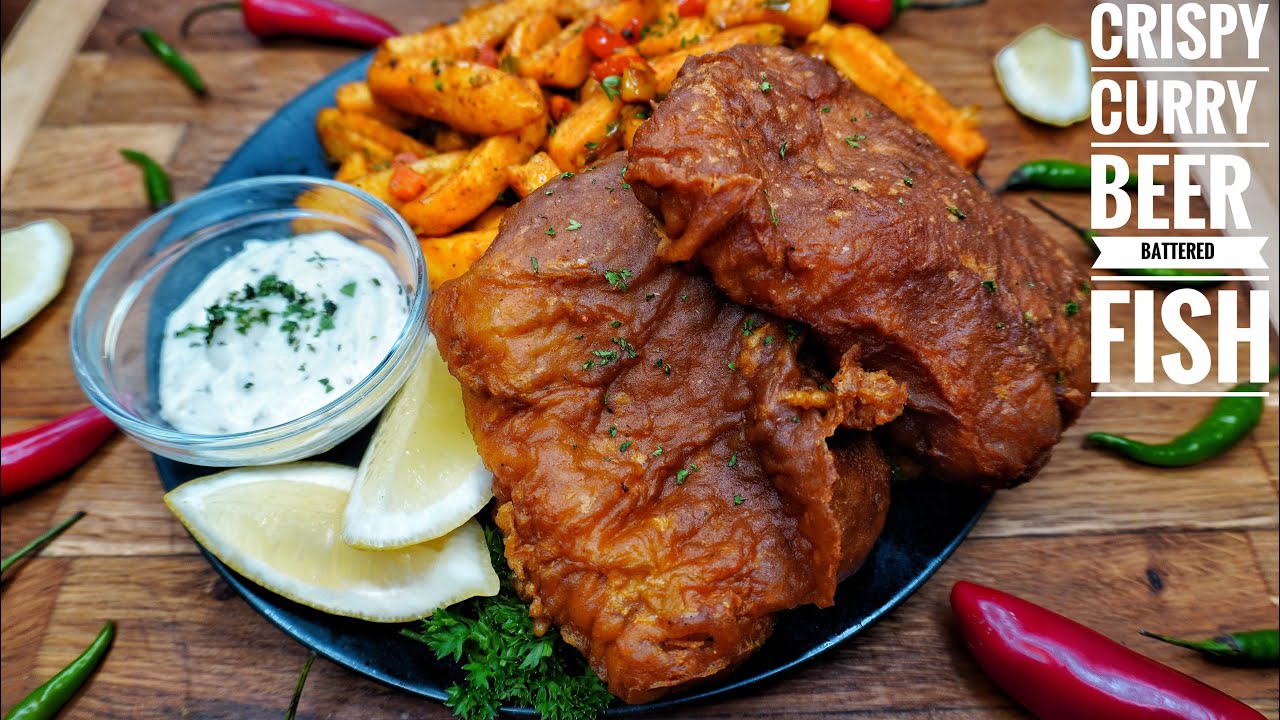 CRISPY CURRY BEER BATTERED FISH - YouTube