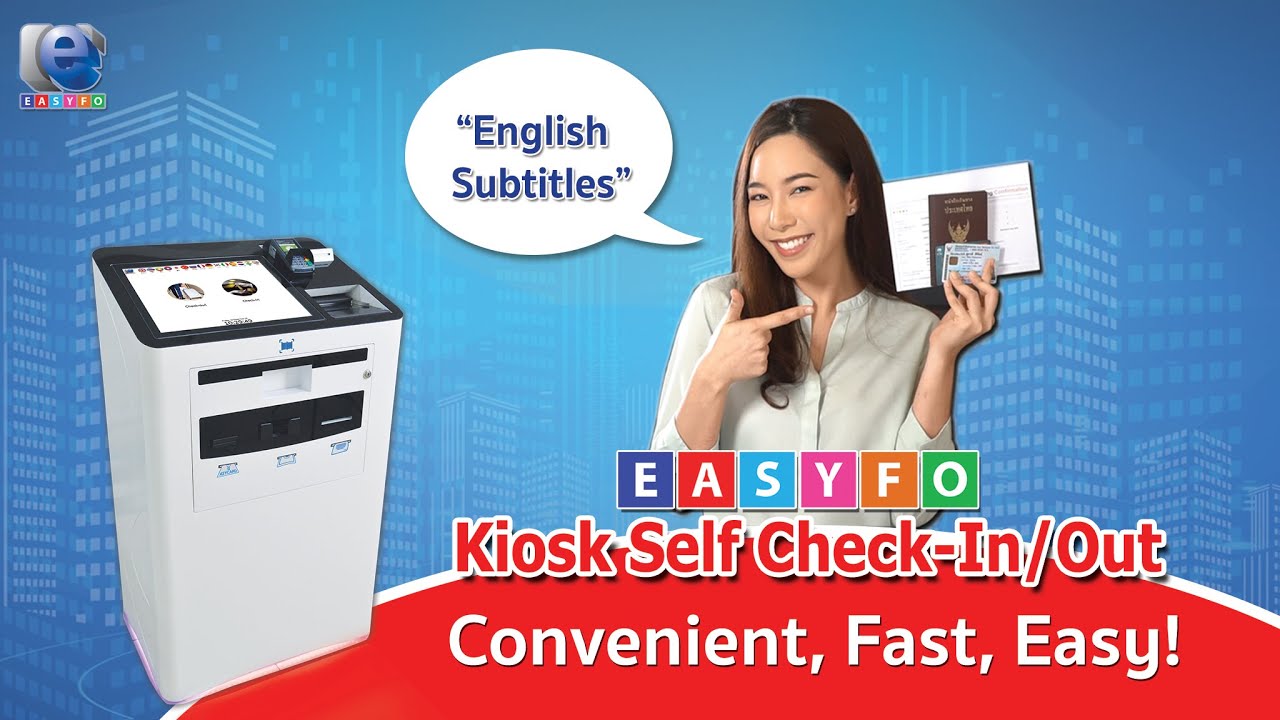 Hotel Kiosk Self Check-In/Out by EASYFO with English Subtitles - YouTube