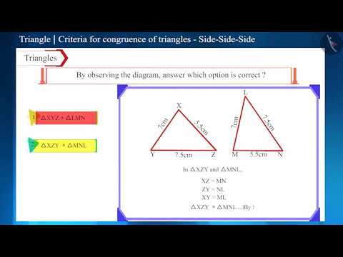 Side-Side-Side criterion of congruent triangles (SSS criterion) | Part ...