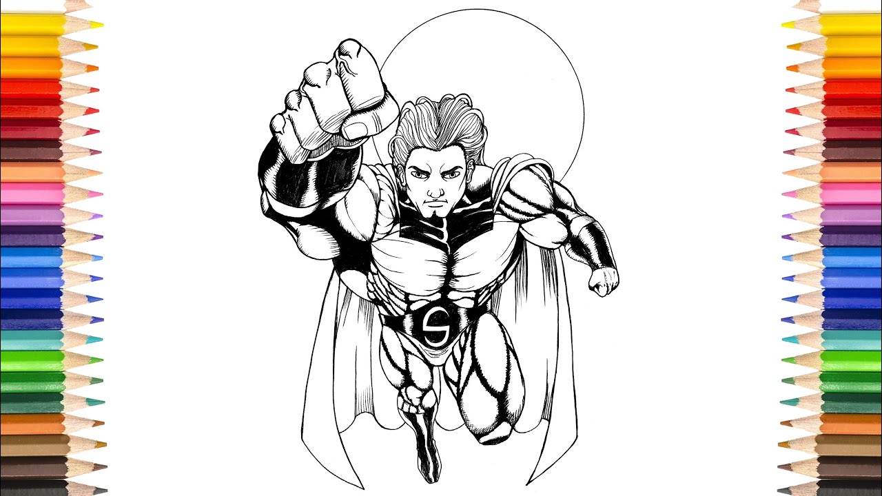 MARVEL Super Hero Coloring Pages | SENTRY Flying Up Coloring Pages ...
