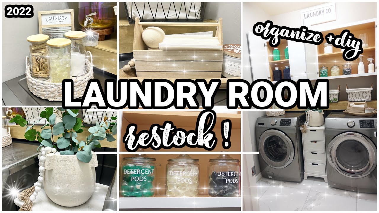 NEW! LAUNDRY ROOM RESTOCK ! ORGANIZE WITH ME || DIY MAKEOVER || restock ...