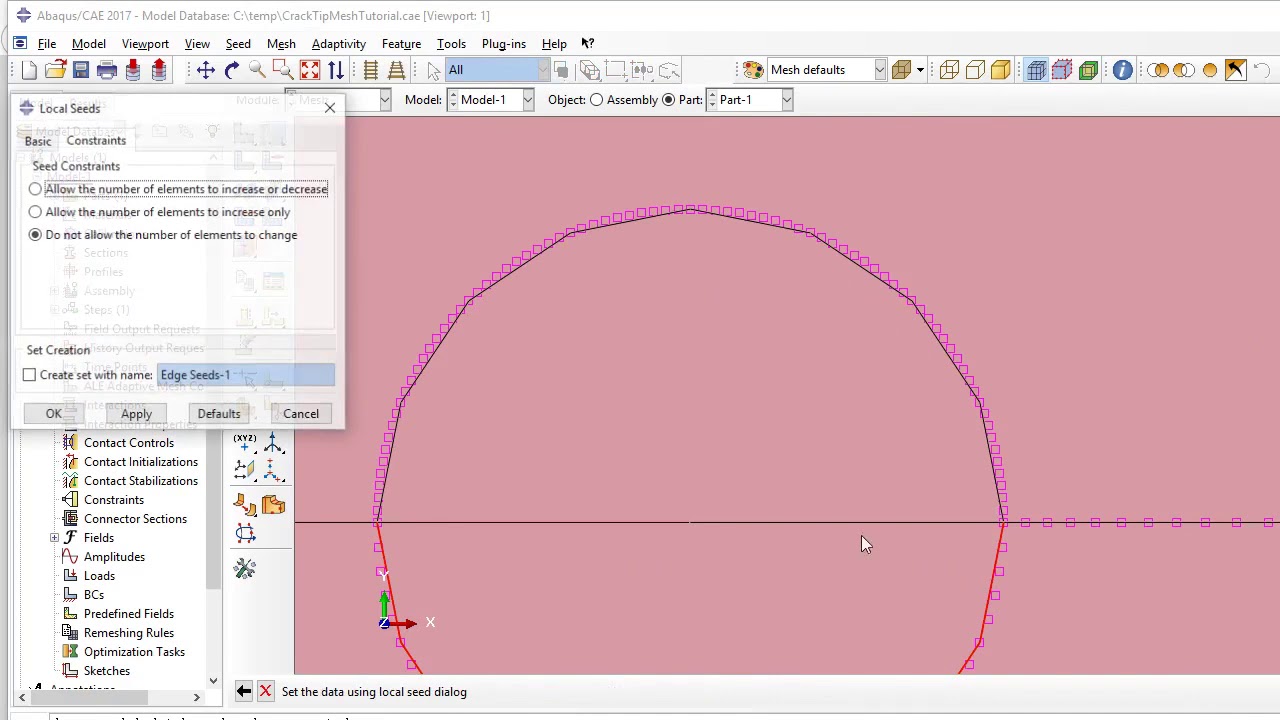 Abaqus Crack Tip Mesh Tutorial - YouTube