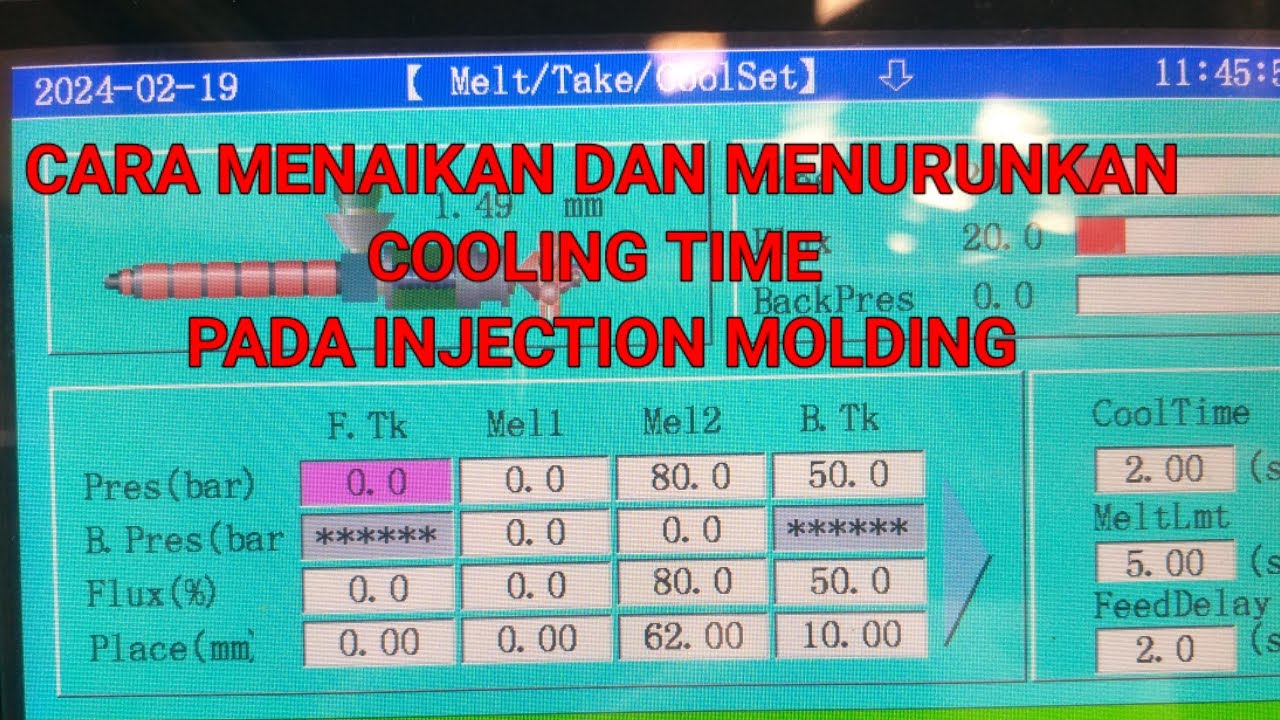 Cara Menaikan dan Menurunkan Cooling Time pada Injection Molding - YouTube