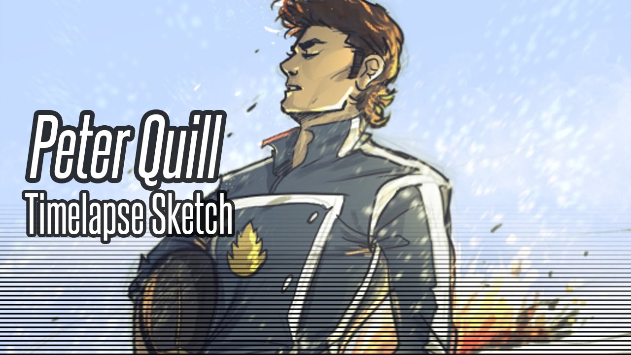 Peter Quill Timelapse Sketch - YouTube