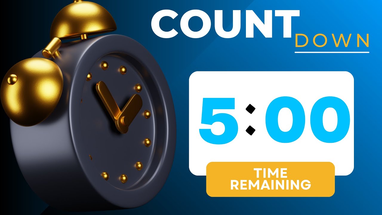 5-Minute Silent Timer Countdown with Gentle Alarm | Focus & Relaxation ...