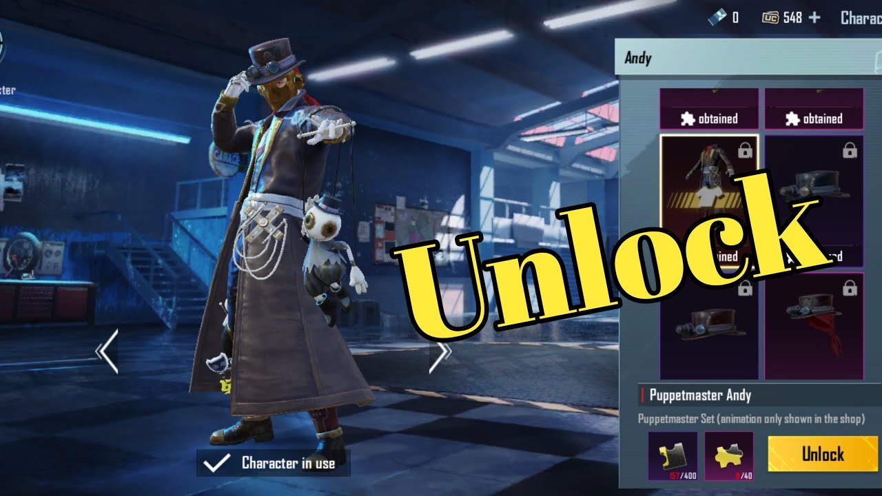 Unlock Andy Character in Battlegrounds Mobile India | BGMI - YouTube