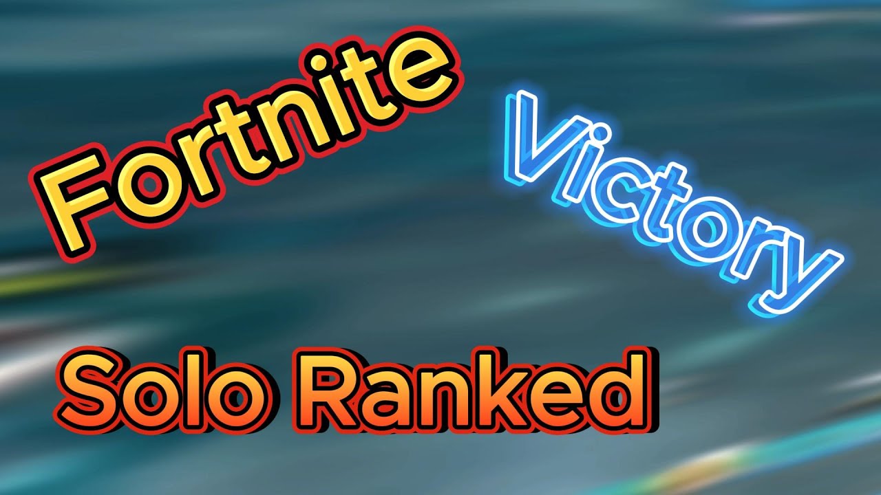 Fortnite Solo Zero Build Ranked Win Gameplay - YouTube