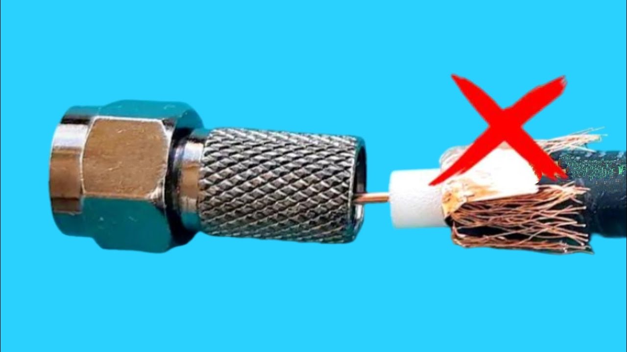 How to cannect coxial dish cable with connector - YouTube